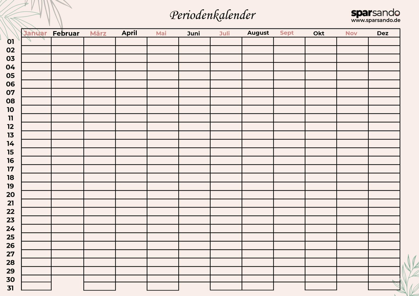 Last ned periodeplan mal gratis i PDF